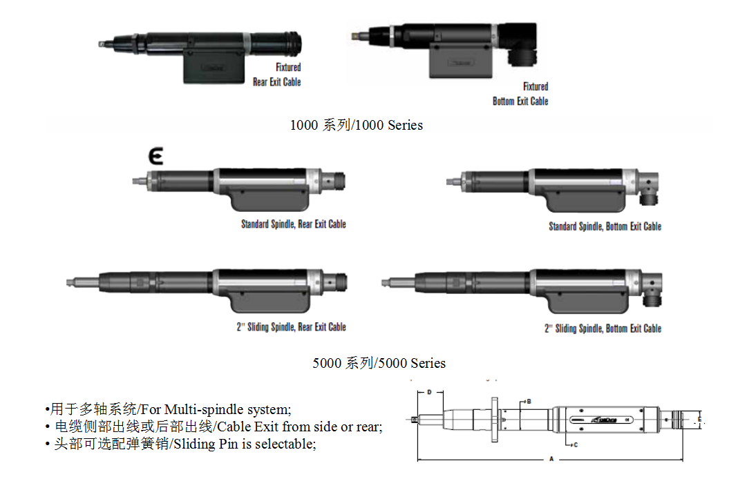 电动拧紧机/DC Nutrunner（传感器型/TRANSDUCER TYPE） 拧紧轴/Spindle Type
